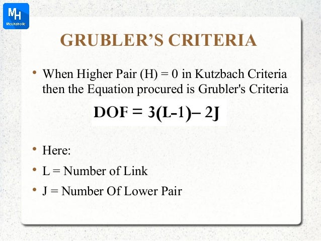 Kutzbach Criteria And Grubler’s criteria