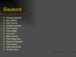 kuulsuste galerii | PPT