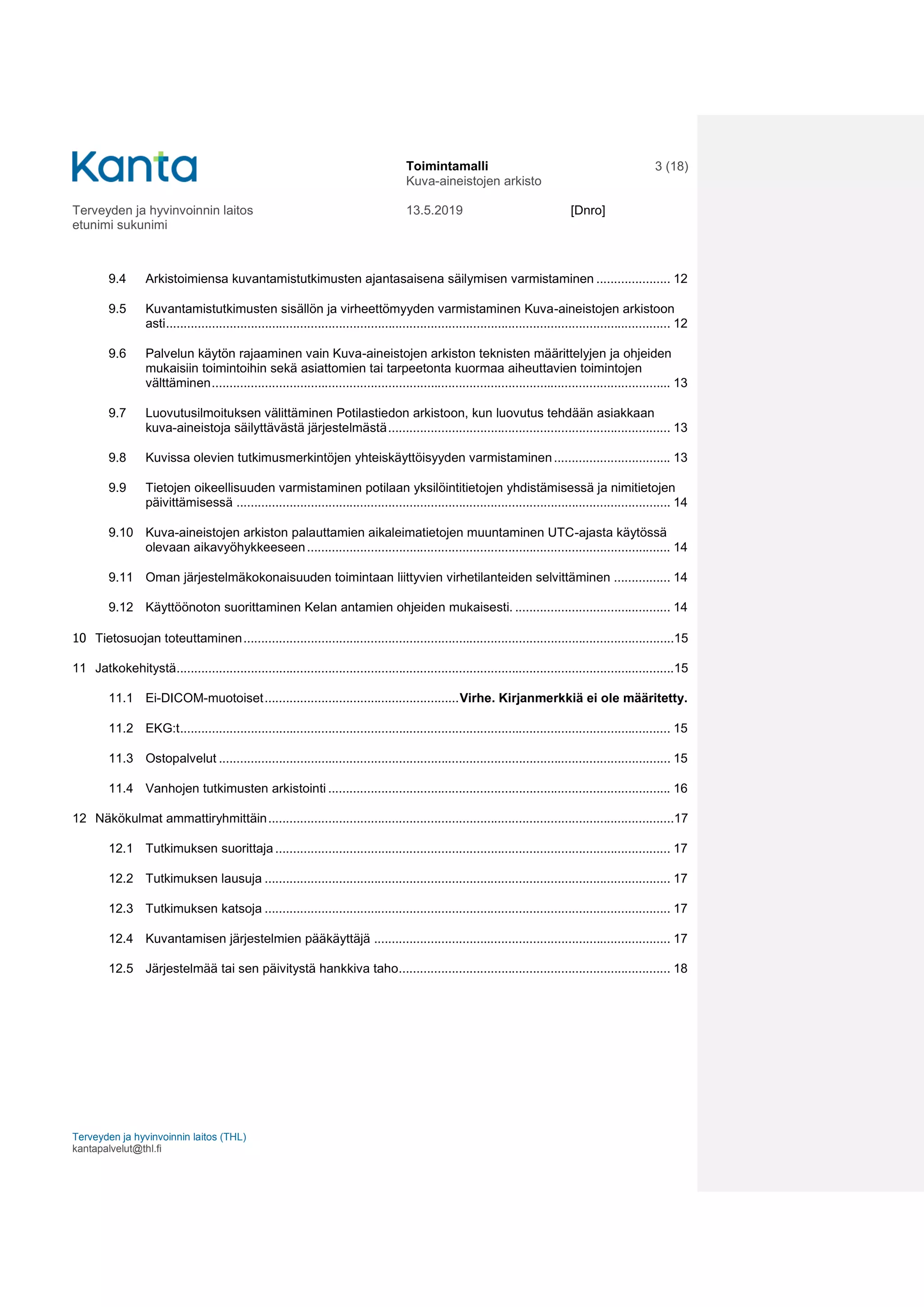 Kuva aineiston arkiston toimintamallit -dokumentti | PDF