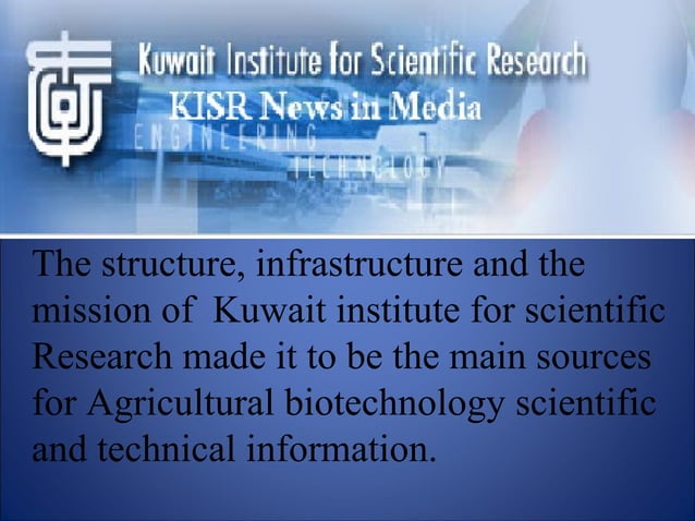 CURRENT STATUS OF AGRICULTURAL BIOTECHNOLOGY FOR KNOWLEDGE SHARING IN ...