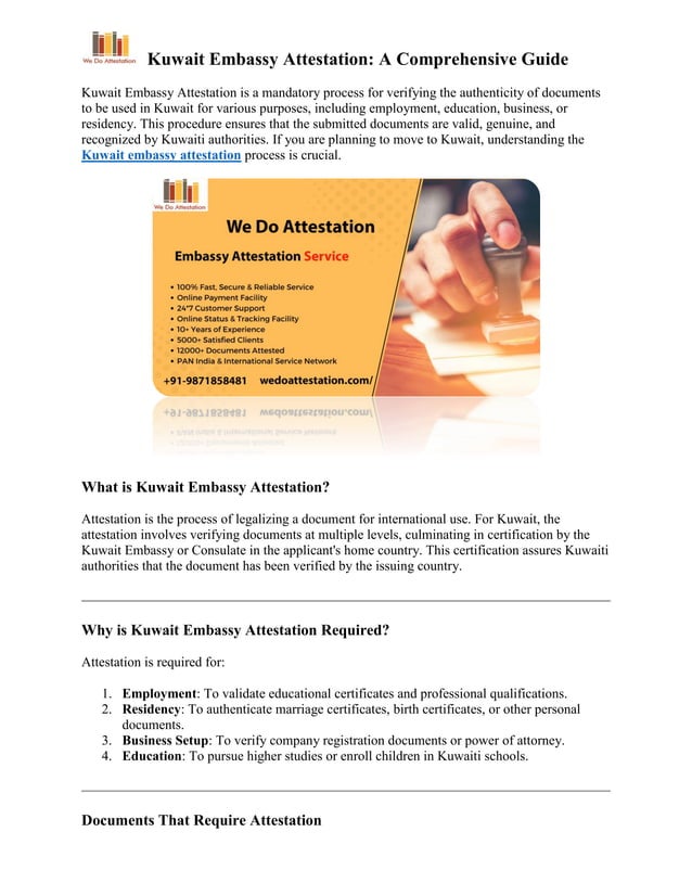 What Is Kuwait Embassy Attestation Kuwait Embassy Attestation Pdf