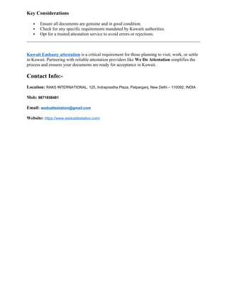 Kuwait Embassy Attestation Service .docx