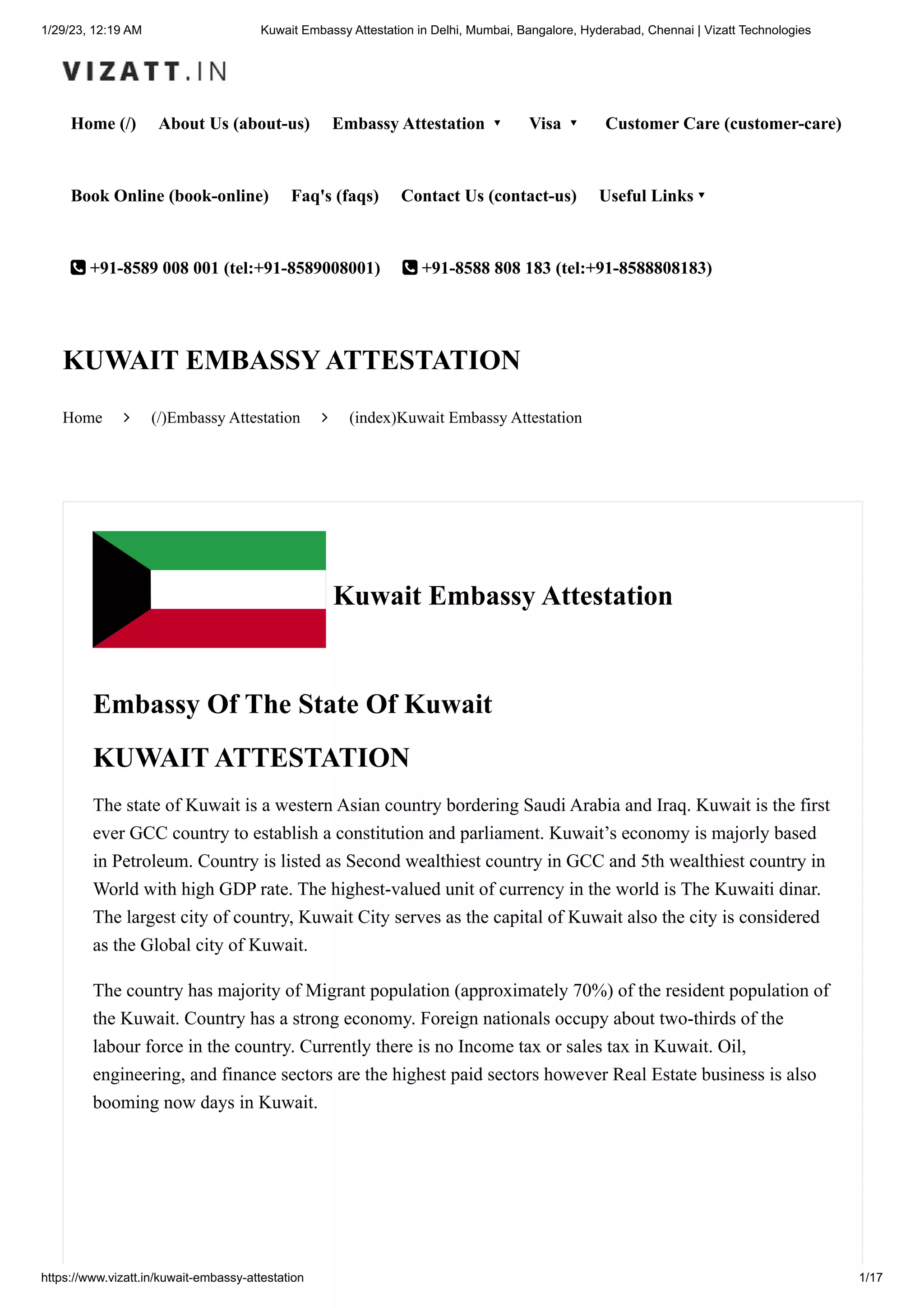 Kuwait Embassy Attestation in Delhi, Mumbai, Bangalore, Hyderabad ...