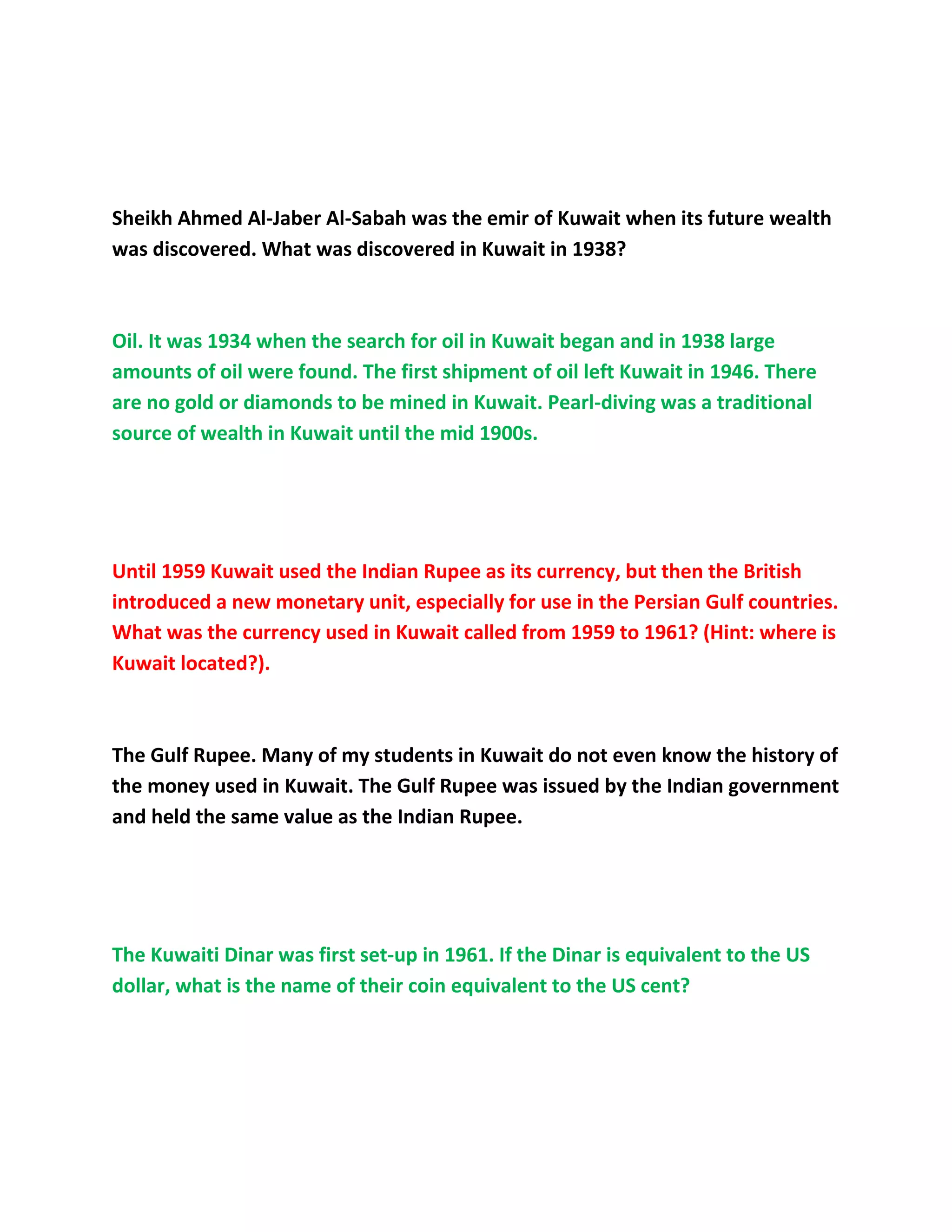 Kuwait history facts | PDF