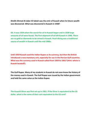 Kuwait history facts | PDF