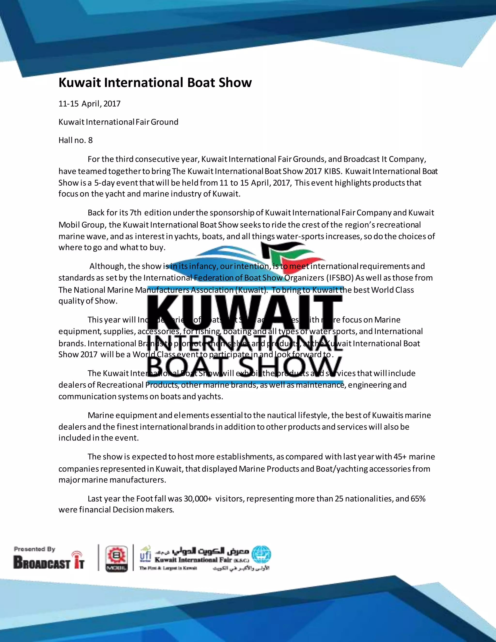 Kuwait international boat show presentation Exhibitors | DOCX