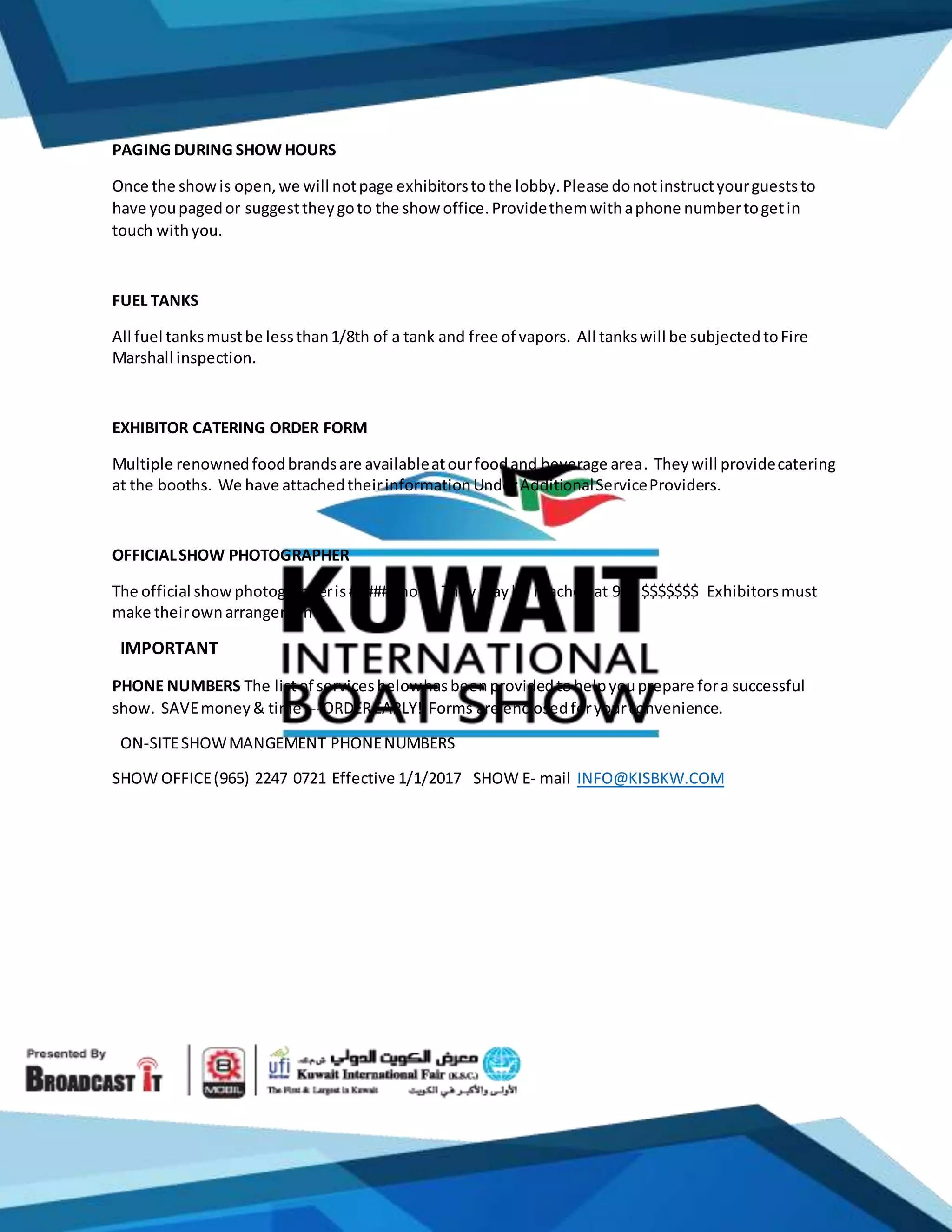 Kuwait international boat show presentation Exhibitors | DOCX