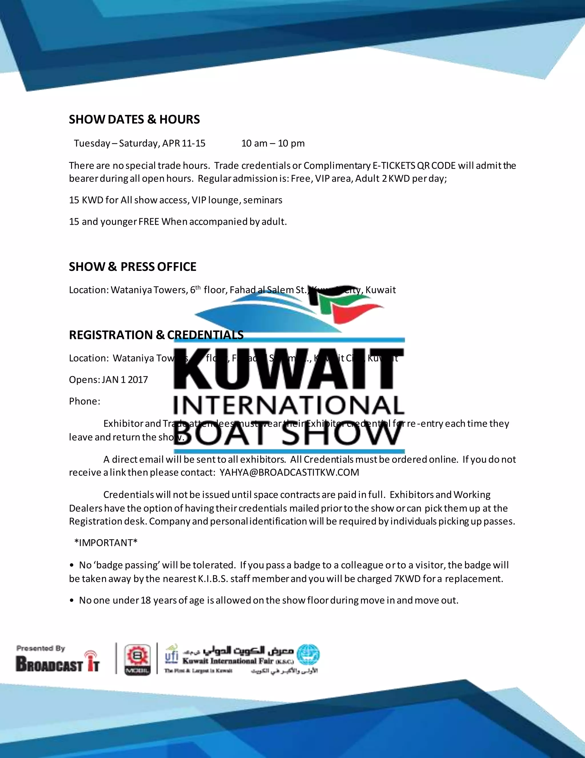 Kuwait international boat show presentation Exhibitors | DOCX