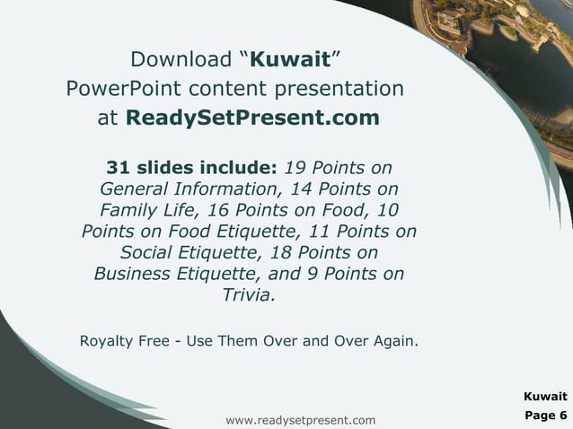 Kuwait Country PowerPoint Presentation Content | PPT