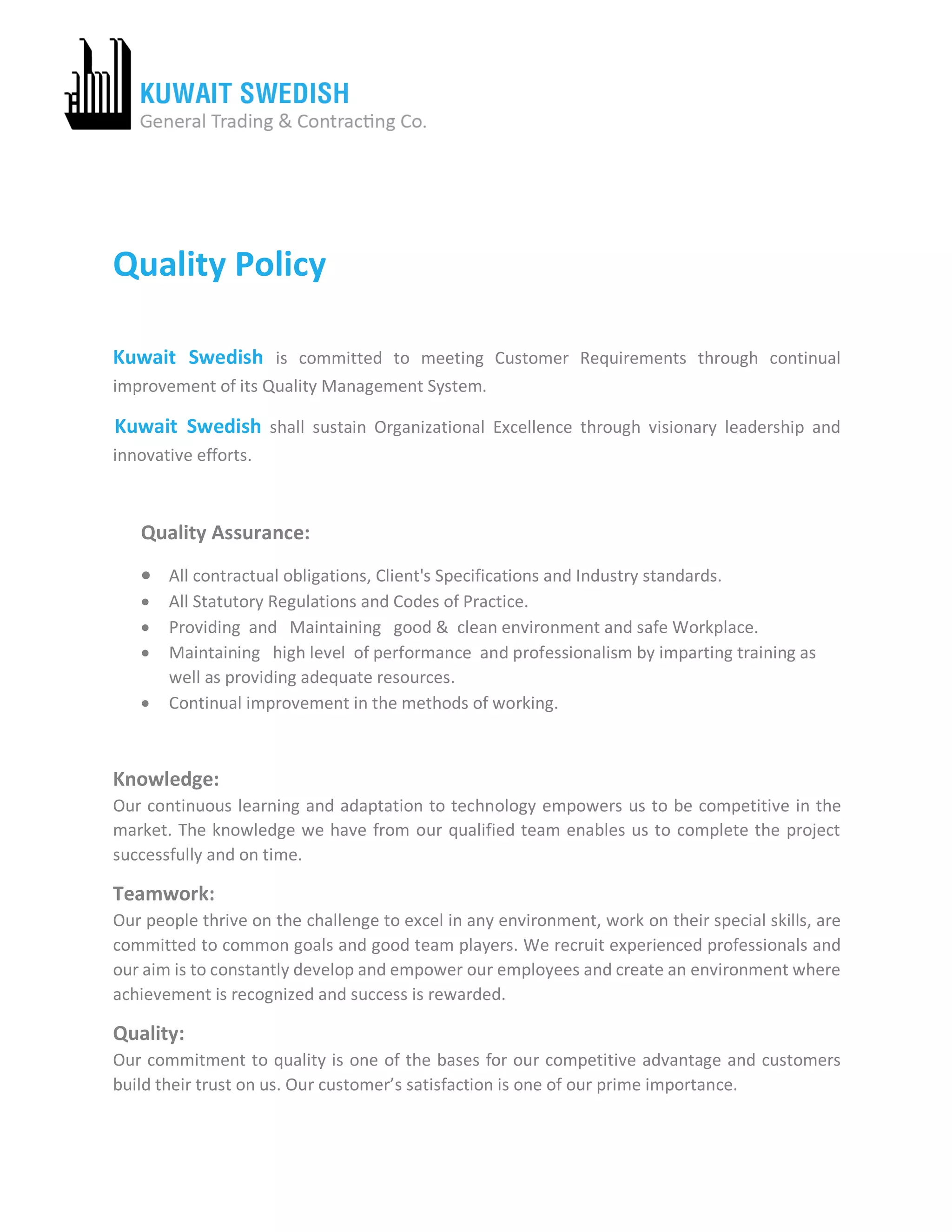 Kuwait Swedish - MEP Profile.pdf | Construction Industry | Industries
