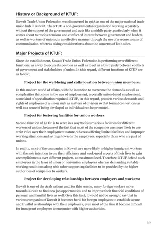 Kuwait Trade Union Federation | PDF