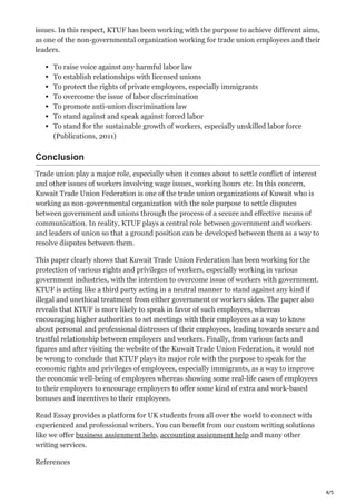 Kuwait Trade Union Federation | PDF