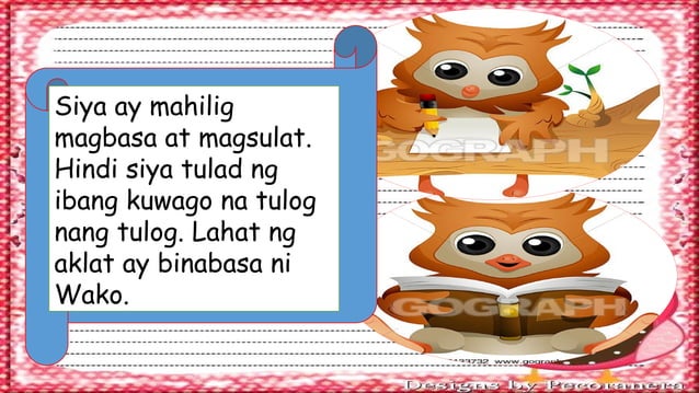 Kuwento Wako Ang Matalinong Kuwago para sa grade one | PPTX