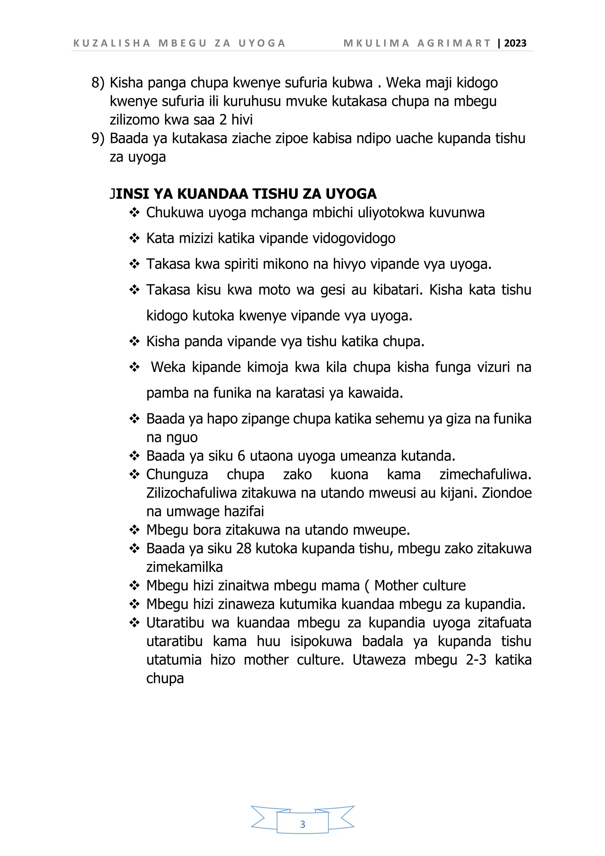 Jinsi ya Kuzalisha mbegu za Uyoga wa Mamama ( OysterMushroom) | PDF