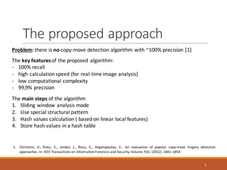 Andrey Kuznetsov and Vladislav Myasnikov - Using Efficient Linear Local Features in the Copy ...