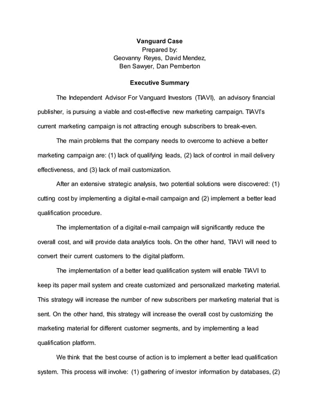 Vanguard case | PDF