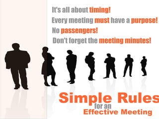 Four Simple Rules for an Effective Meeting Rules (kvaes.be) | PDF