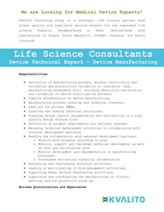 Kvalito consulting group life science consultant - device technical ...