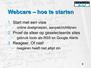 Webcare: de theorie | PPT