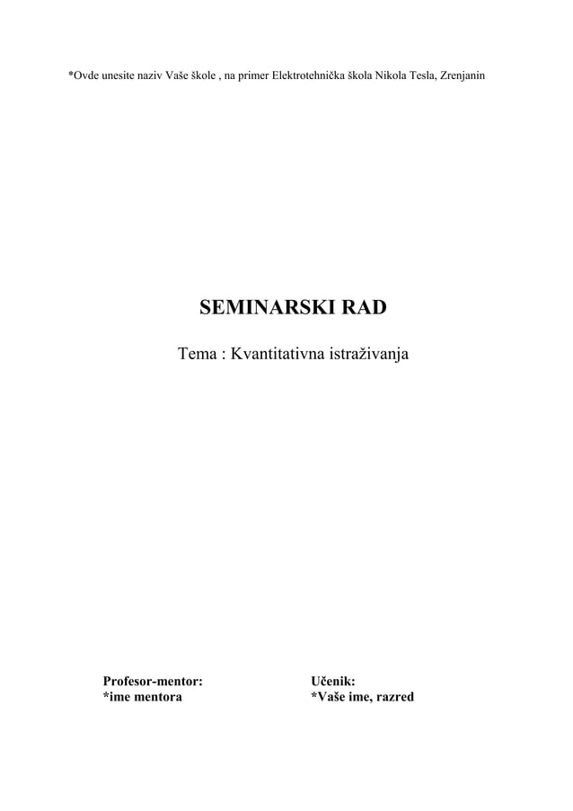 Kvantitativna istrazivanja | DOC