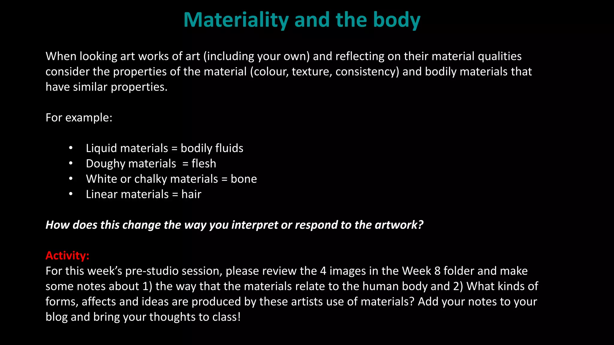 KVB117 08 Materiality and the Body rev | PPTX