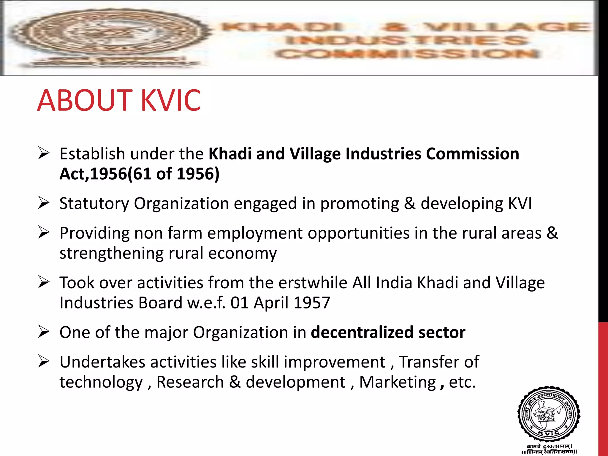 Khadi & Village Industries Commission | PPTX