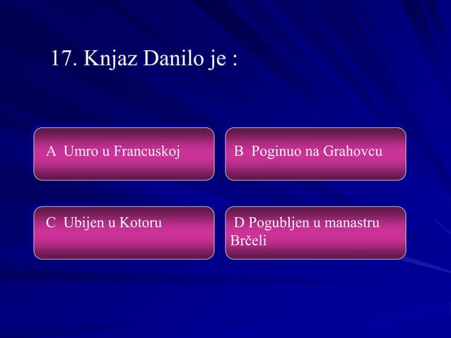 Kviz iz istorije za VIII razred | PPTX