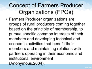 Opportunities for farmer producers organizations in tamil nadu | PPTX