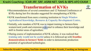 Krishi Vigyan Kendras - कृषि विज्ञान केंद्र | PPTX