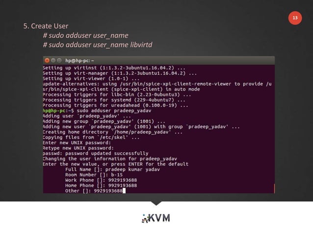 Kvm setup | PPTX | Operating Systems | Computer Software and Applications