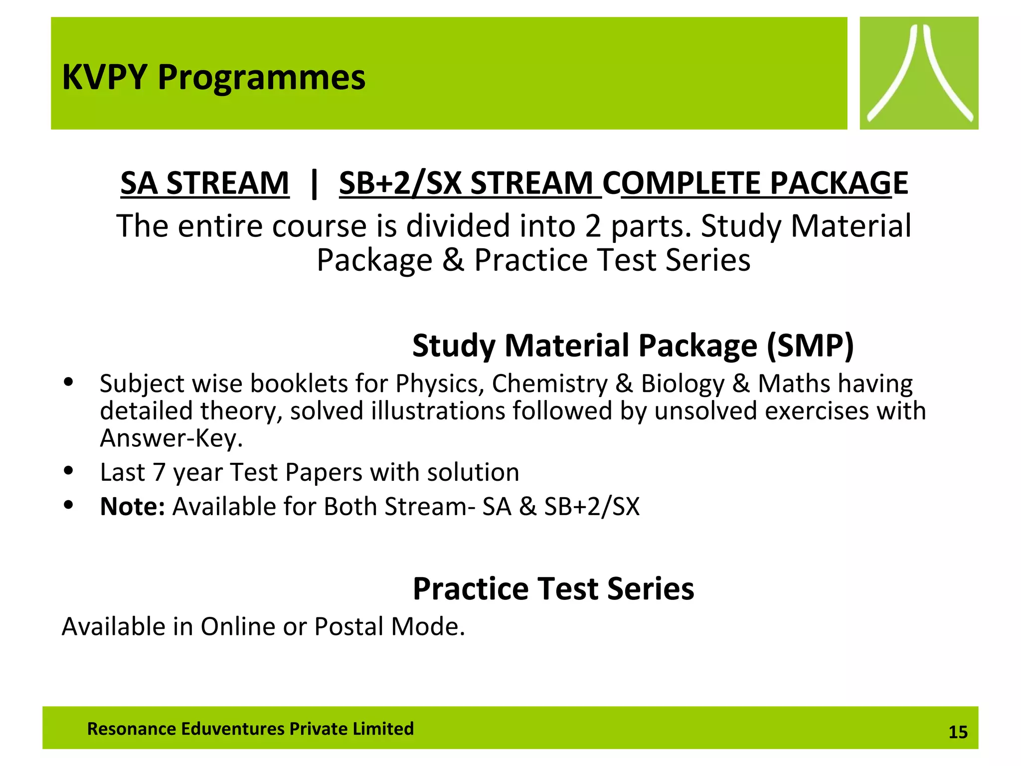 Kishore Vaigyanic protsahan Yojana (KVPY) | PPT