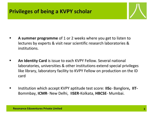 Kishore Vaigyanic protsahan Yojana (KVPY) | PPT