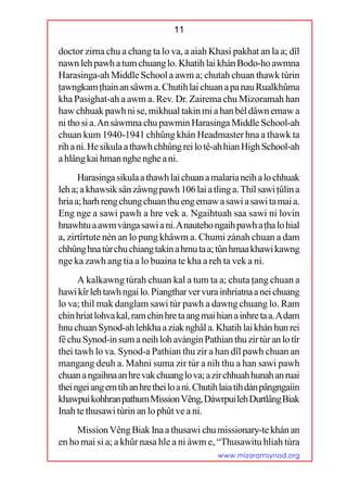 Rev Dr.Zairema chanchin (Khawvel Sunday School Ni) | PDF