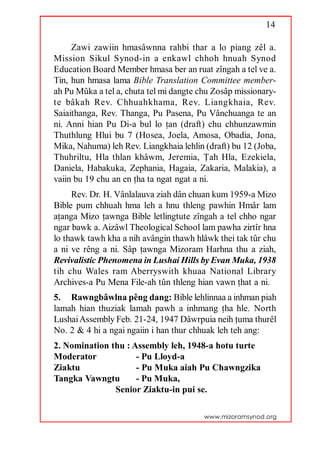 KVSS Ni 2016-Pu Muka Chanchin- Puitling Sunday SChool | PDF