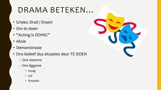 Kw 1 elemente van die drama graad 9 sk | PPTX | Education