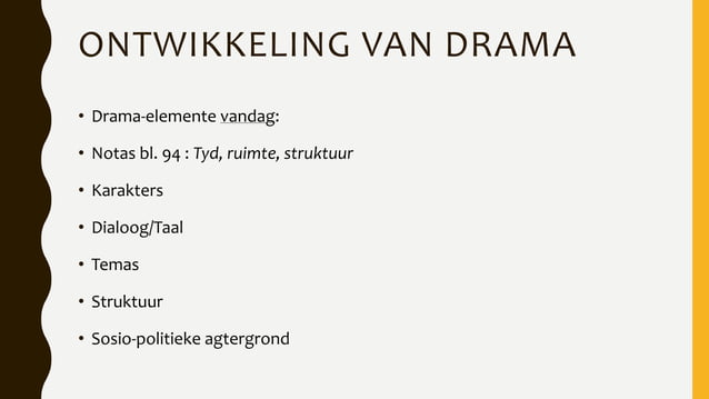 Kw 1 elemente van die drama graad 9 sk | PPTX | Education