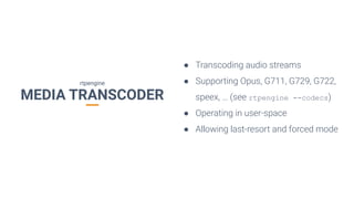 rtpengine - Media Relaying and Beyond | PDF | Digital Audio | Computer Software and Applications