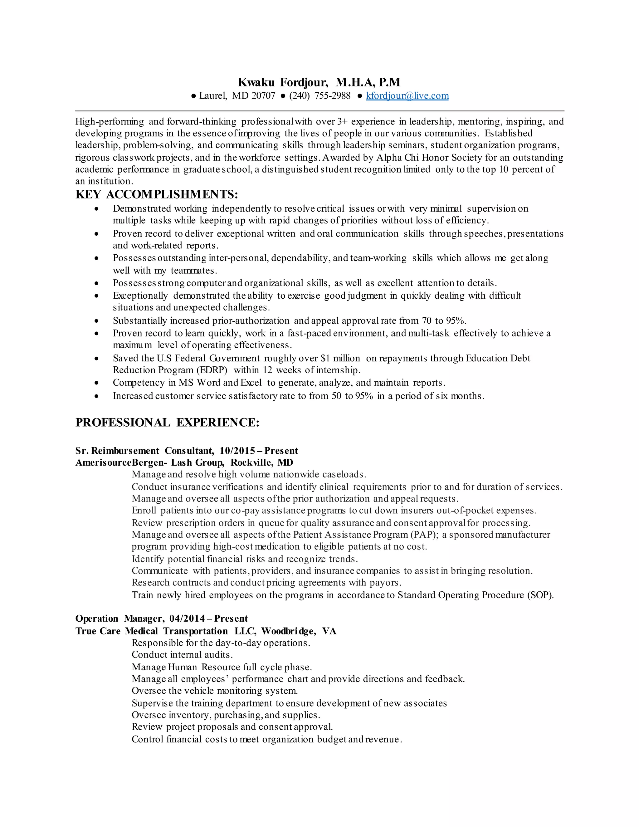 KwakuF MHA resume | PDF