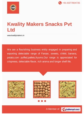 Kwality Makers Snacks Pvt Ltd, Mumbai, Khatta Meetha | PDF | Food ...