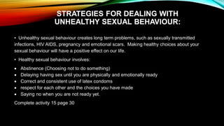 Life orientation sexual behaviour and health slides | PPT
