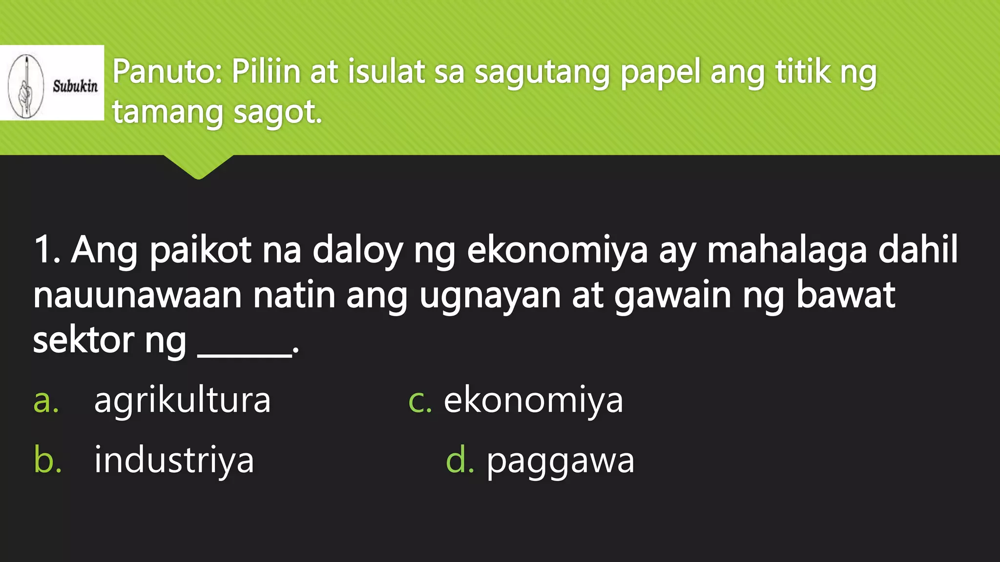 AP 9: Kwarter 3_Modyul 1_Paikot na Daloy ng Ekonomiya.pptx