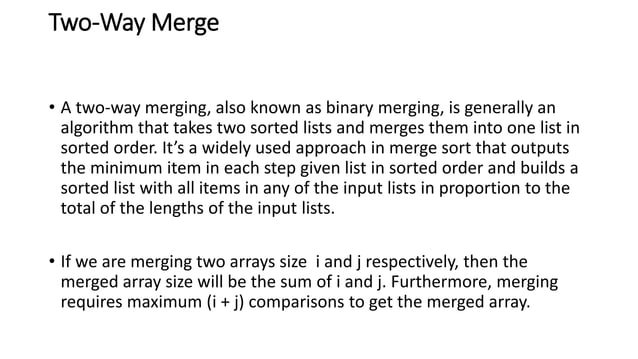 K way merging advanced data structures materials | PPT
