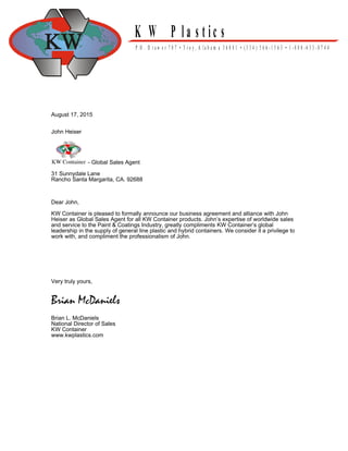 John Heiser Global Sales Agent at KW Container | DOC