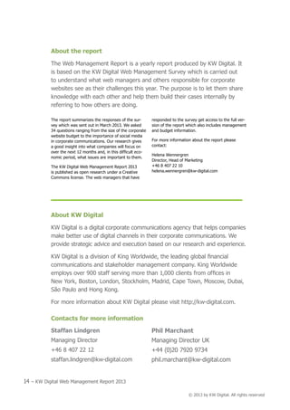 KWD Web Management Report 2013 (open resource) | PDF