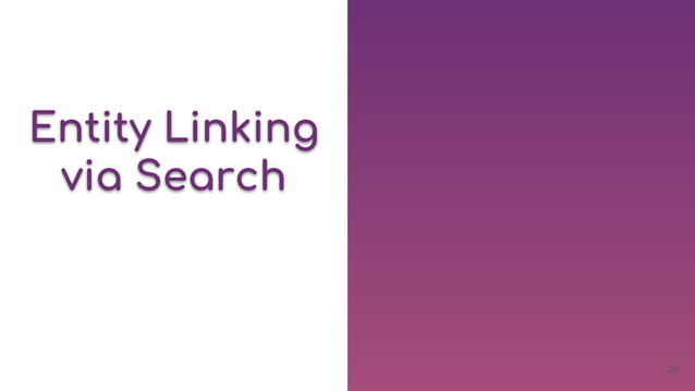 Entity Linking @ Scale Using Elasticsearch | PPT