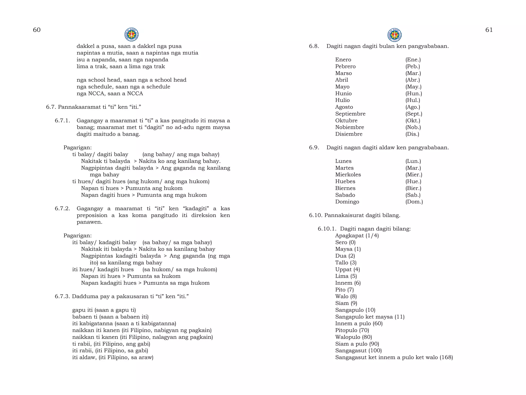 Official Ilocano Orthography KWF Tarabay iti Ortograpia ti Pagsasao nga ...