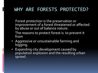 Protected forest reserves | PPTX