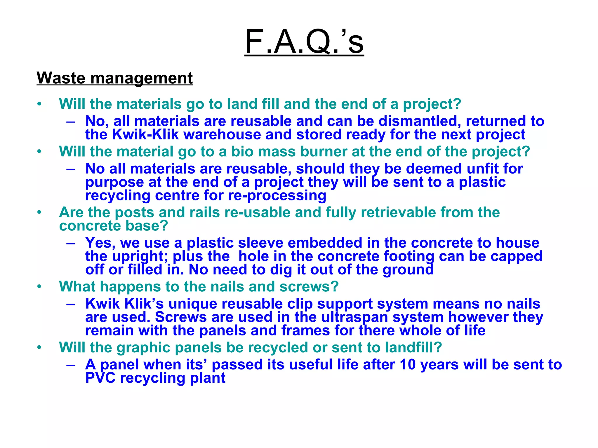 Kwik Klik Hoarding Systems Presentation | PPT