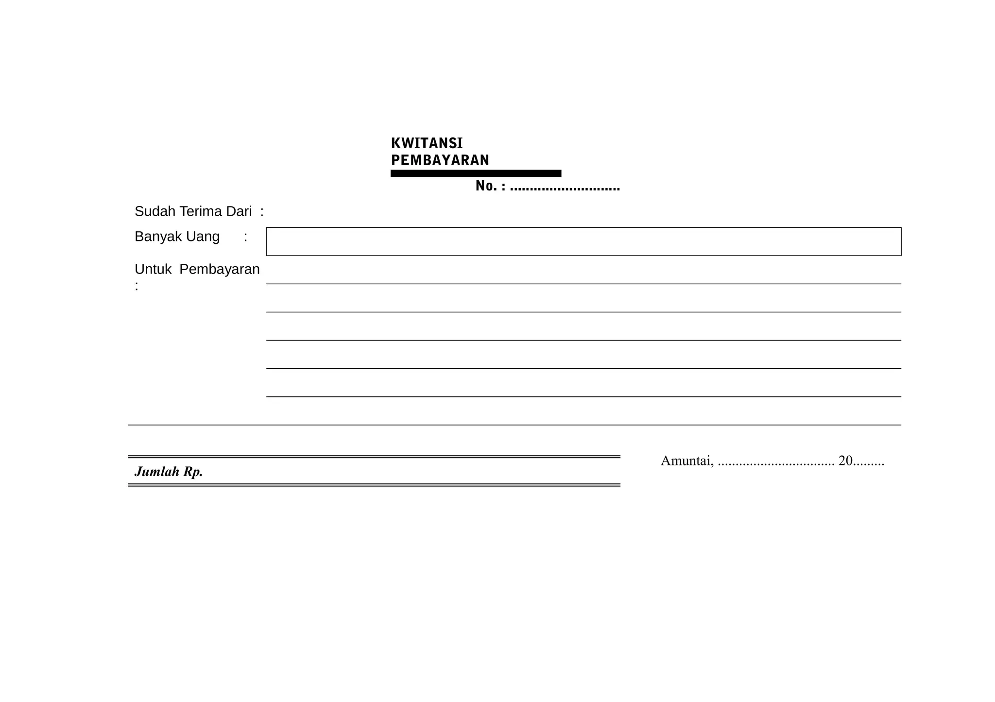 Kwitansi pembayaran adink cantik ay..!!! di save lah. | DOC