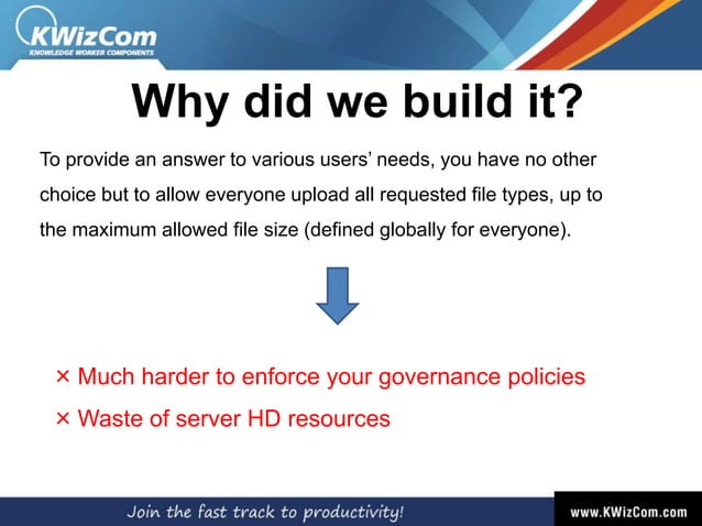 Kwizcom Sharepoint File Controller Feature Product Overview Ppt